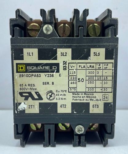 Square D 8910DPA53 Y236 E 65A Magnetic Contactor | eBay