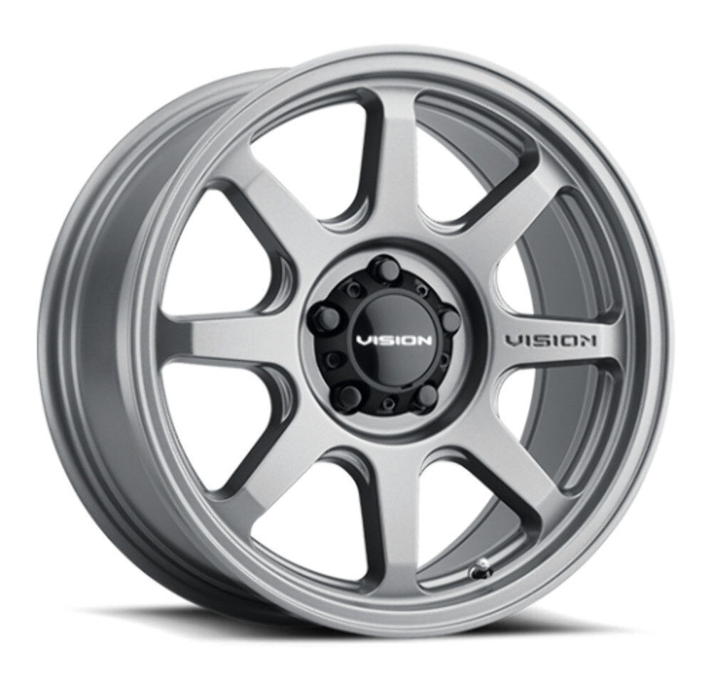 Set 4 16" Vision Off-Road 351 Flow Satin Grey Wheels 16x8 5x5.5 Truck ...