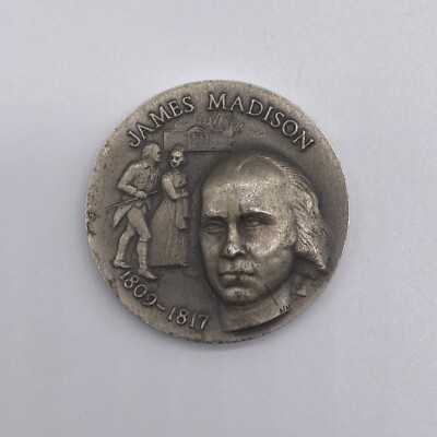 1809-1817 James Madison 4th President USA Sterling Silver Medal Token ...