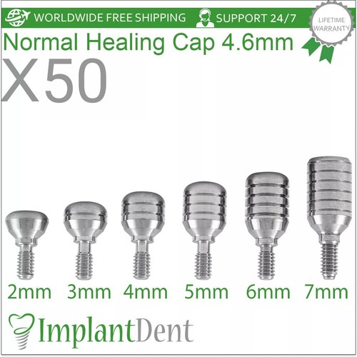 50x Dental Healing Cap 4.6mm Normal Platform Int Hex 2.42mm Dentistry ...