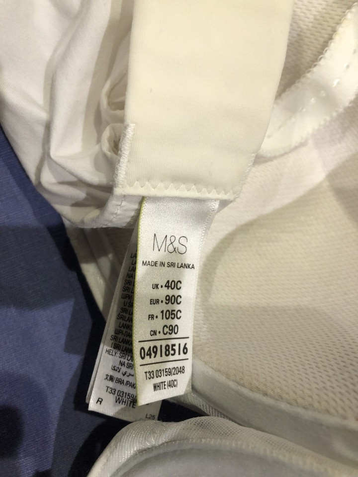 M&S bra padded white Size 40C | eBay UK