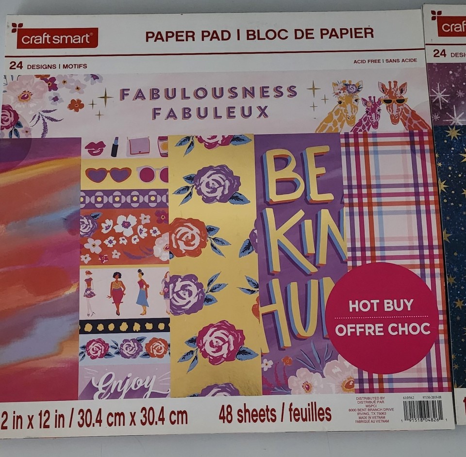 Craft Smart Paper Pad (Lot of 2) 12"x12" 48 Sheets Star Seeker ...