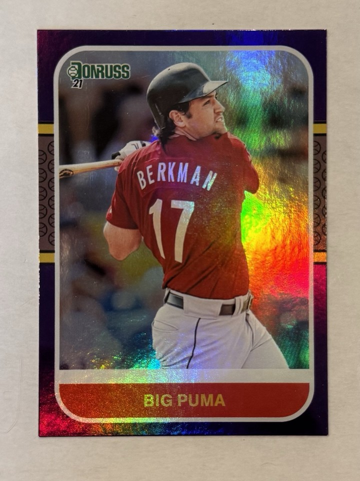Lance Berkman - 2021 Panini Donruss Purple Holo "Big Puma" #223b ...