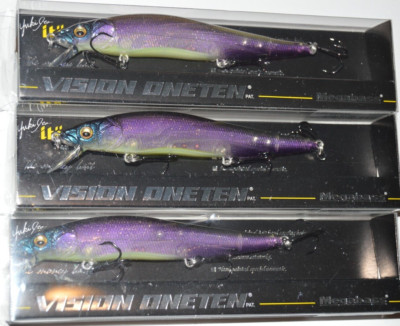 3 lures megabass ito vision 110 oneten suspending jerkbait 1/2oz ...