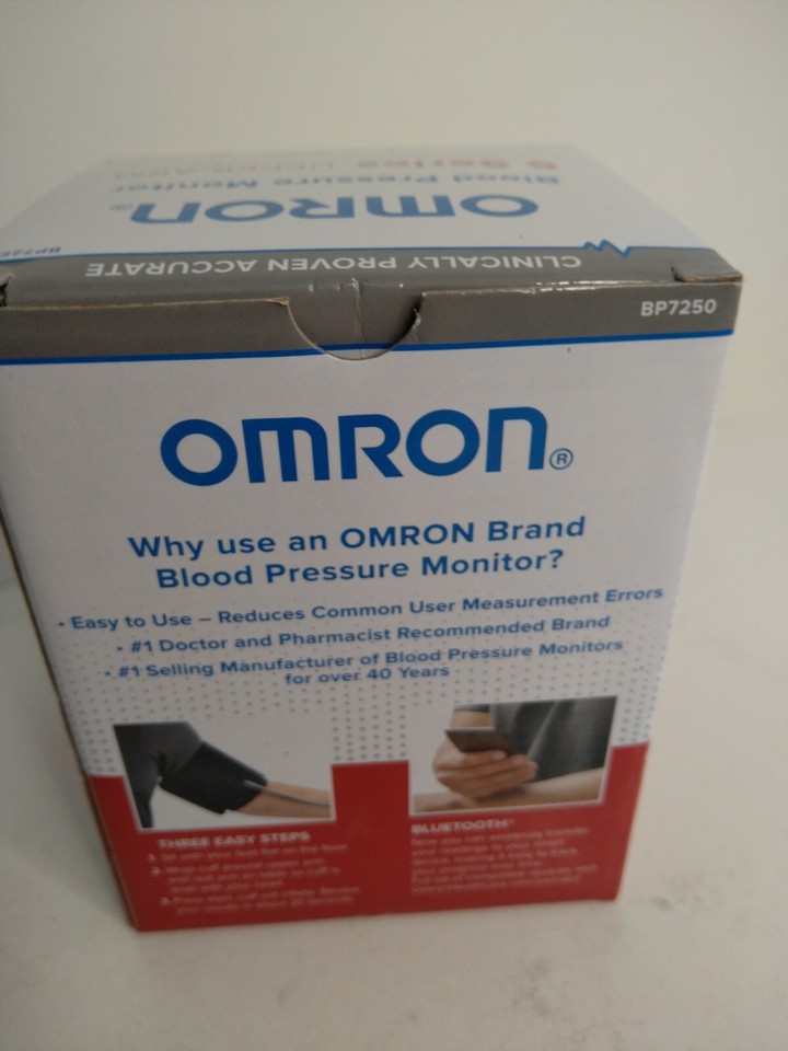 New Sealed Omron 5 Series BP7250 Upper Arm Blood Pressure Bluetooth ...