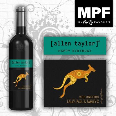 Personalised Birthday Wine Bottle Label - Malbec Kangaroo Tail Style ...