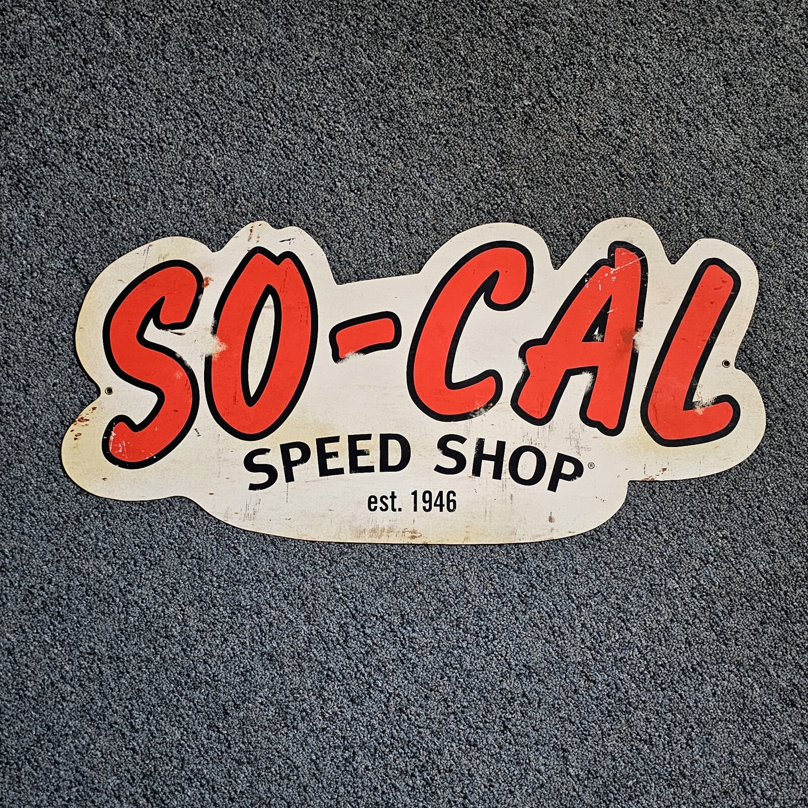 Large 32" SO-CAL Speed Shop Steel Metal SIGN vtg HOT ROD Drag Racing ...