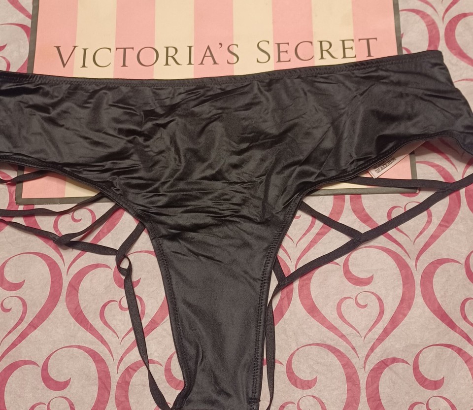 Victoria's Secret *VERY SEXY* OPEN BACK HEART HARDWARE CHEEKY *BLACK ...