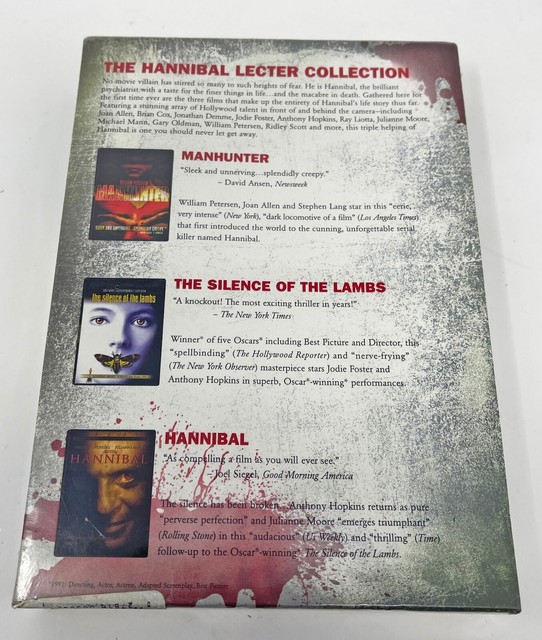 The Hannibal Lecter Collection Giftset (DVD, 2007, 3-Disc Set) for sale ...