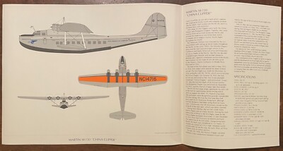 1970 Art Print 1935 Martin M-130 "China Clipper" Pan Am Plane Aviation ...