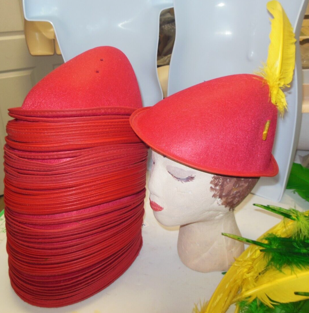 Lot of 60 Holiday Red w/ feather Yodeler Hats Child size Alpine Hat | eBay