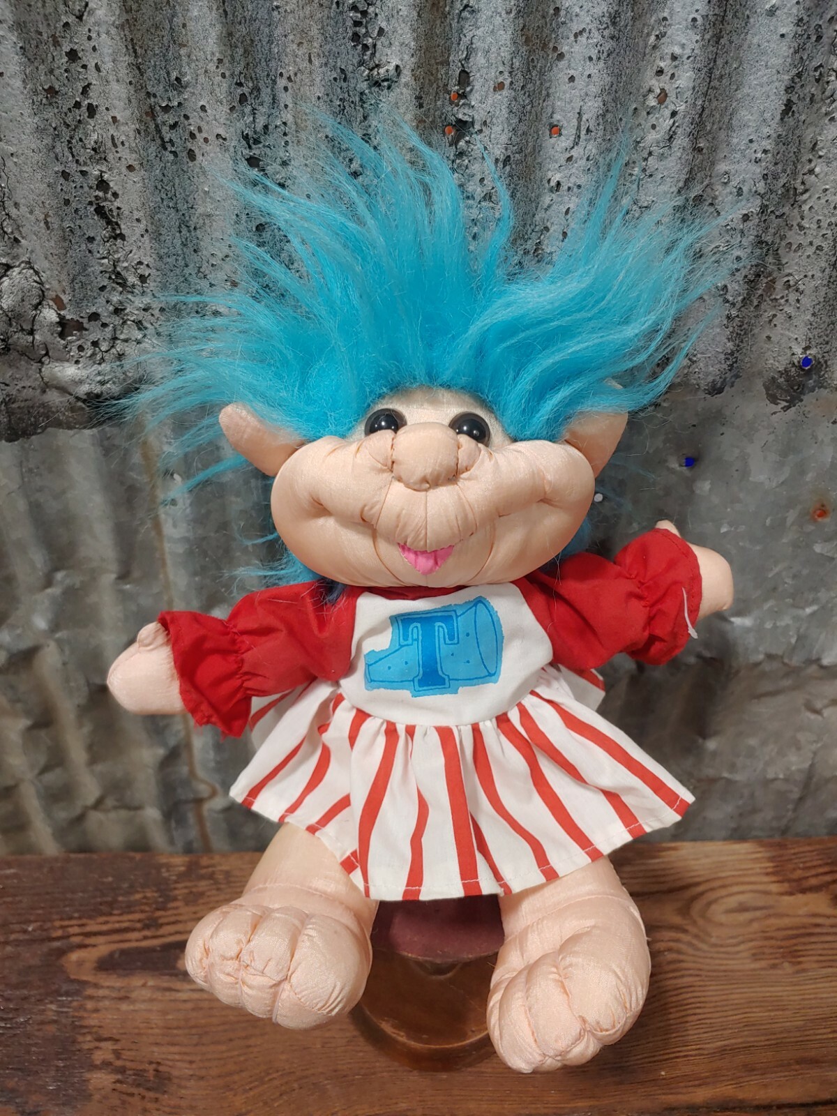Vintage 10" Plush Satin T6 Trading Troll Doll Cheerleader Cheer Blue ...