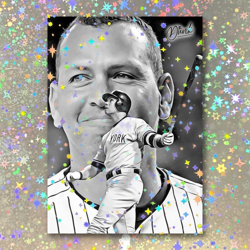 Alex Rodriguez Holographic Pastime Portrait Sketch Card Limited 1/5 Dr ...