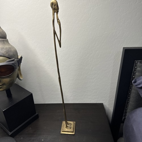MCM African Elongated Man Statue - Brass/Bronze - Giacometti Style | eBay