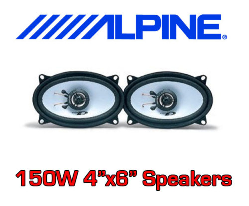ALPINE 4"x6" 4x6 CAR DOOR SHELF SPEAKERS SXE4625S DOOR OVAL SHELF 150W ...