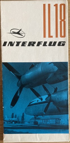 INTERFLUG EAST GERMAN AIRLINES 1963 IL18 PROMO BROCHURE | eBay