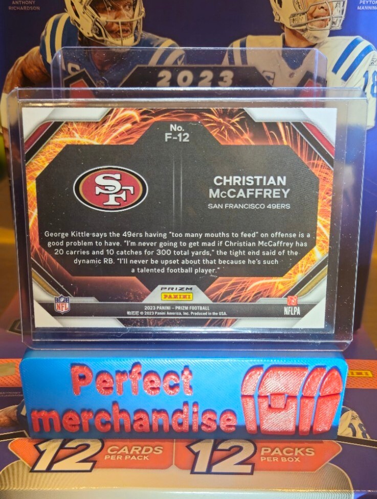 2023 PANINI PRIZM CHRISTIAN McCAFFREY FIREWORKS SILVER PRIZM SP INSERT ...