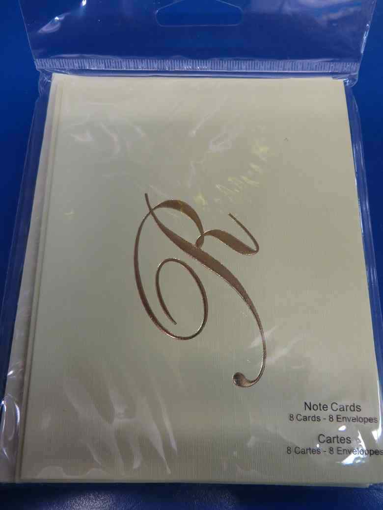 Monogram Note Cards Embossed Gold Initial Letter Party Invitations ...