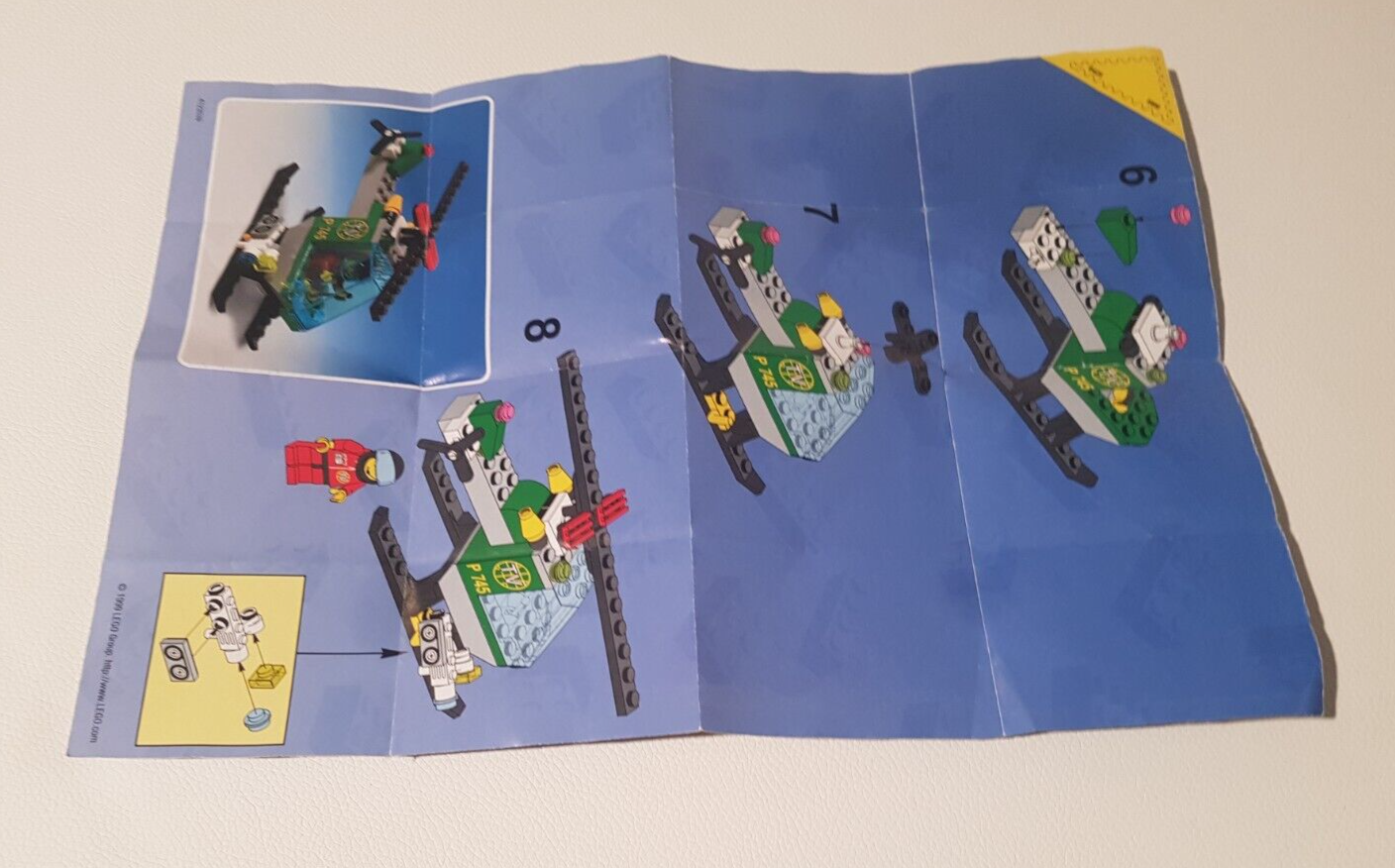 LEGO 6425 TV Chopper 100% Complete Helicopter Classic Town 1999 Vintage ...
