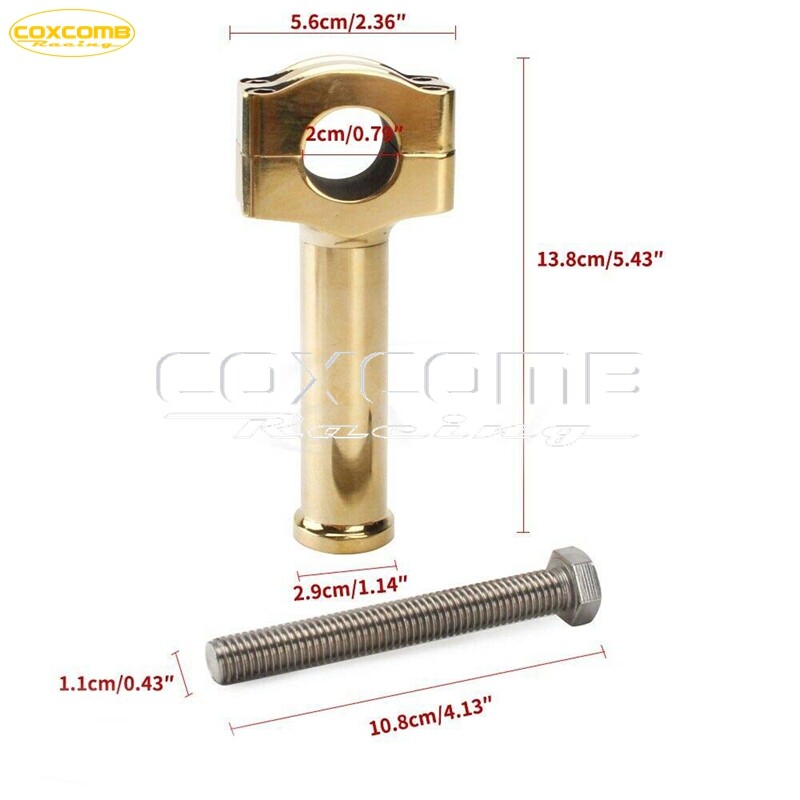 1 Pair Brass 5.5" Handlebar Risers for Harley Bobber Chopper Cafe Racer ...