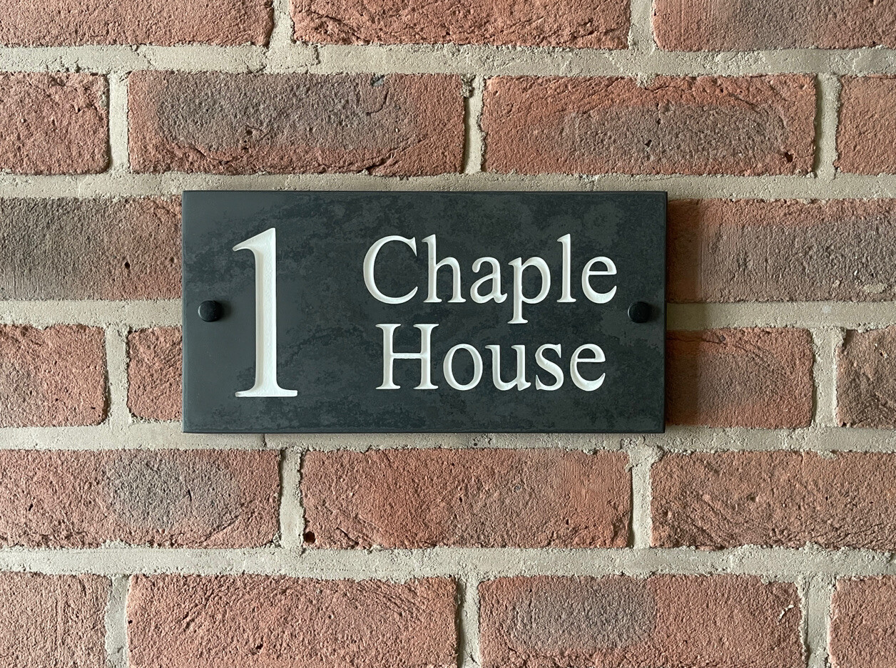 12”x6” Natural Slate Gate House Signs Plaque Door Address Plate Deeply ...