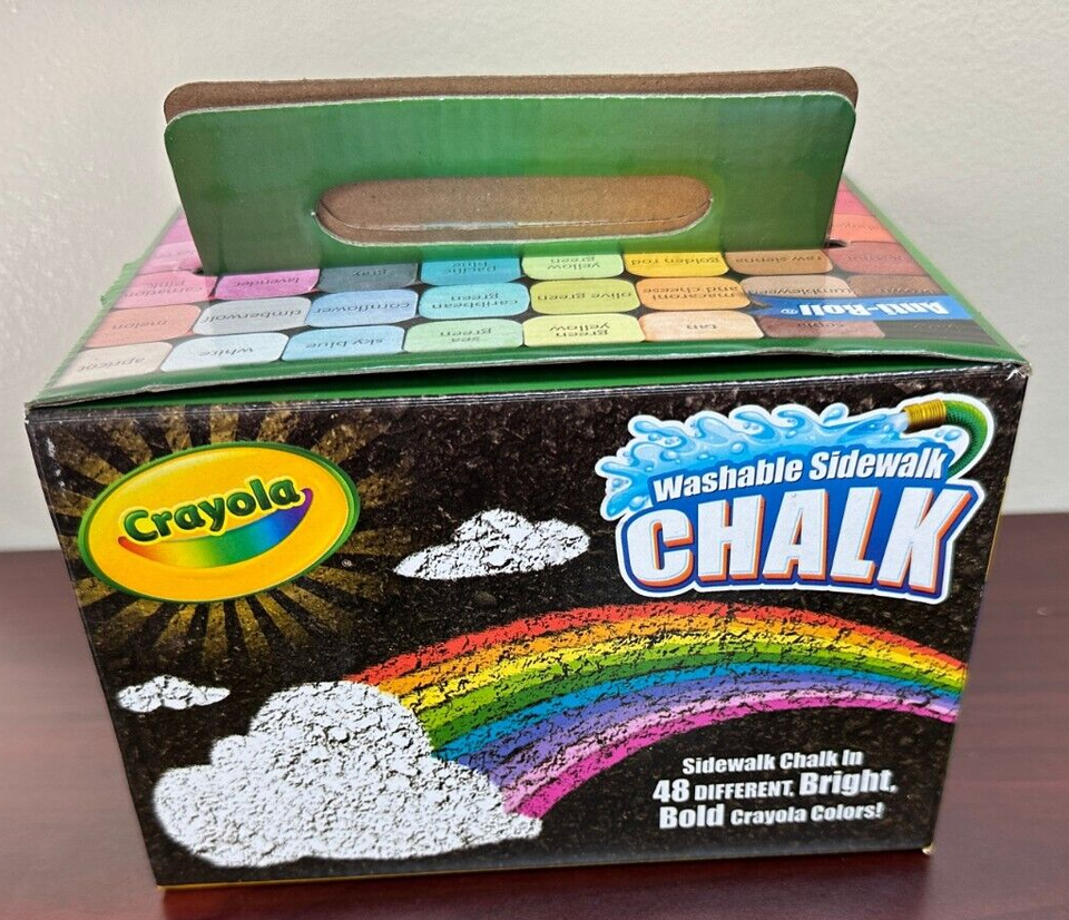 CRAYOLA WASHABLE SIDEWALK CHALK -48 ASSORTED COLORS NEW | eBay
