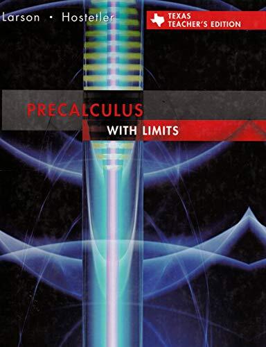 PRECALCULUS WITH LIMITS, TEXAS TEACHER'S EDITION, By Larson - Hardcover ...
