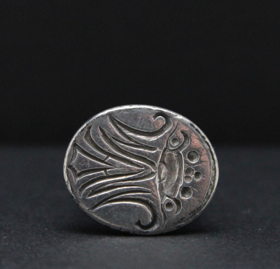 antique 18th C silver, Wax Seal, fob cachet, lion, crown & initials: W ...