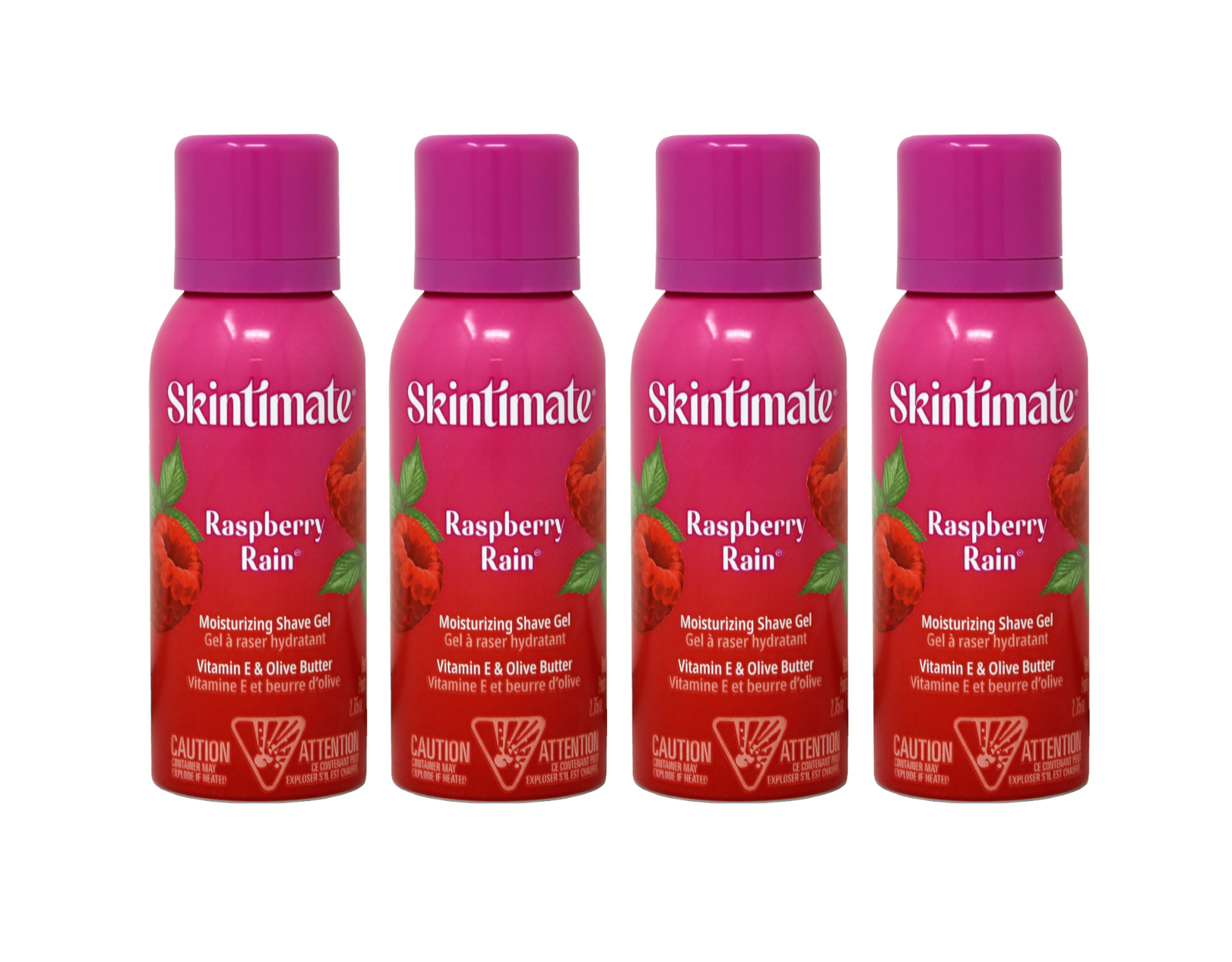 4 Pack of SKINTIMATE Raspberry Rain Travel Size Shave Gel 2.75oz | eBay