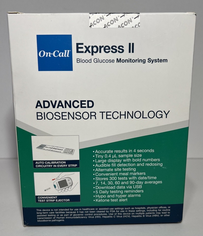 On Call Express II Diabetes Testing Kit- Blood Glucose Meter - Brand ...