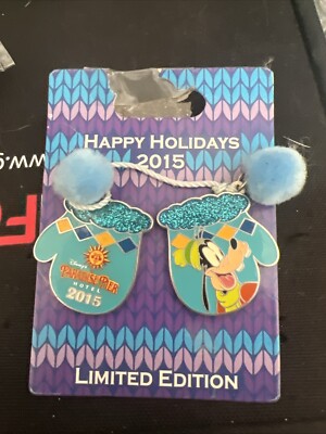 Disney Parks 2015 Paradise Pier Goofy Happy Holidays Mittens Pin LE 500 ...
