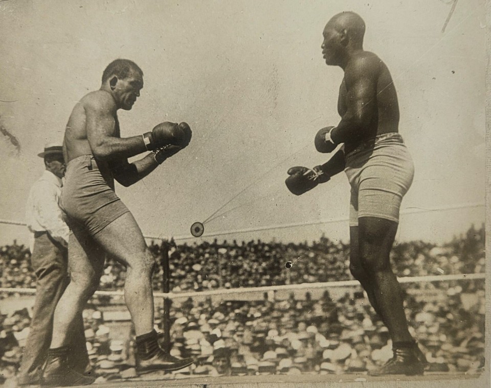 Vintage 1920's Jack Johnson vs Jim Jeffries 1910 Boxing Photo PSA Type ...