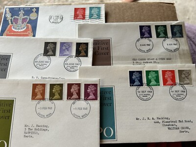 GB - Pre-decimal Machin Stamps - x 5 First day Of Issue Covers - Used ...