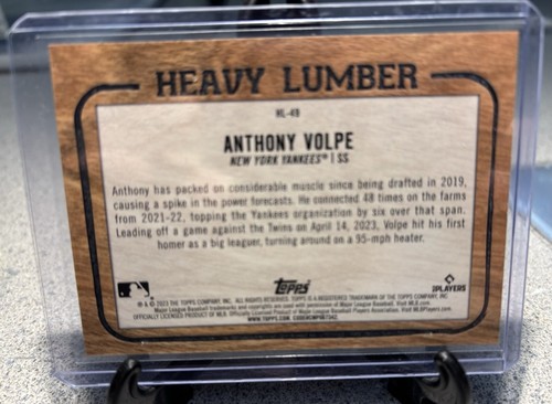2023 Topps Update ANTHONY VOLPE Heavy Lumber Rookie Card HL-49 Yankees ...