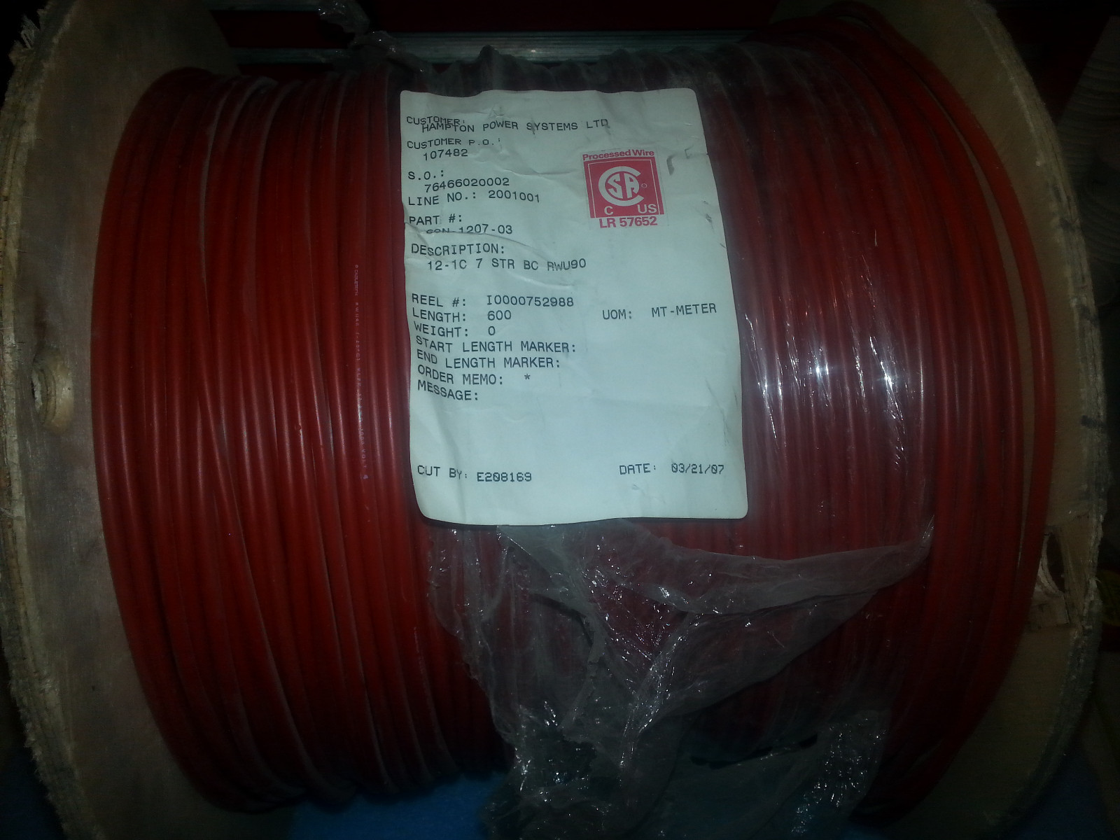 NEW BELDEN RW90 12-1C 7 STR BC RWU90 6CN-1207-03 1Kv 1500 FT | eBay