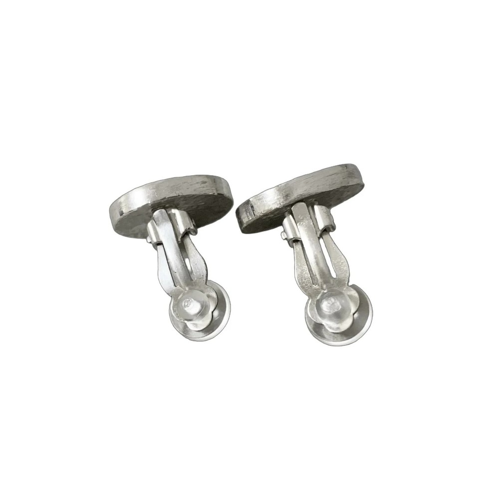 CHANEL Earrings Coco Logo Mark Silver kenkenjp CC Black Circle Medal ...