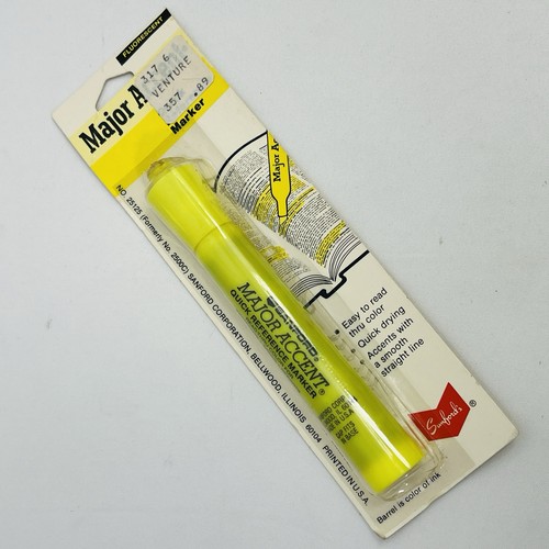 Vintage Sanfords Major Accent Highlighter Yellow New Old Stock | eBay