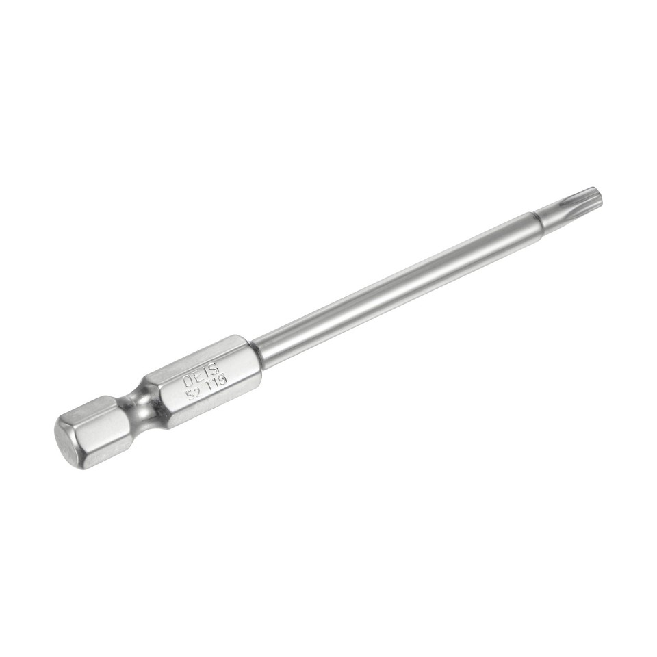 T15 Security Torx Bit 1/4" Hex Shank 3" Long Tamper Resistant Star Bits ...