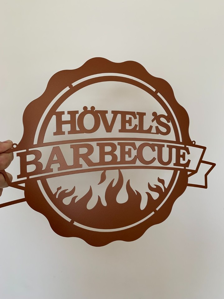 Personalized BBQ Name Sign Custom Metal Barbecue Patio Outdoor Garden ...