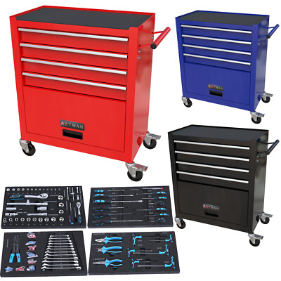 4-Drawer Tool Chest Metal Tool Box Storage Cabinet Combo with 233PCS ...