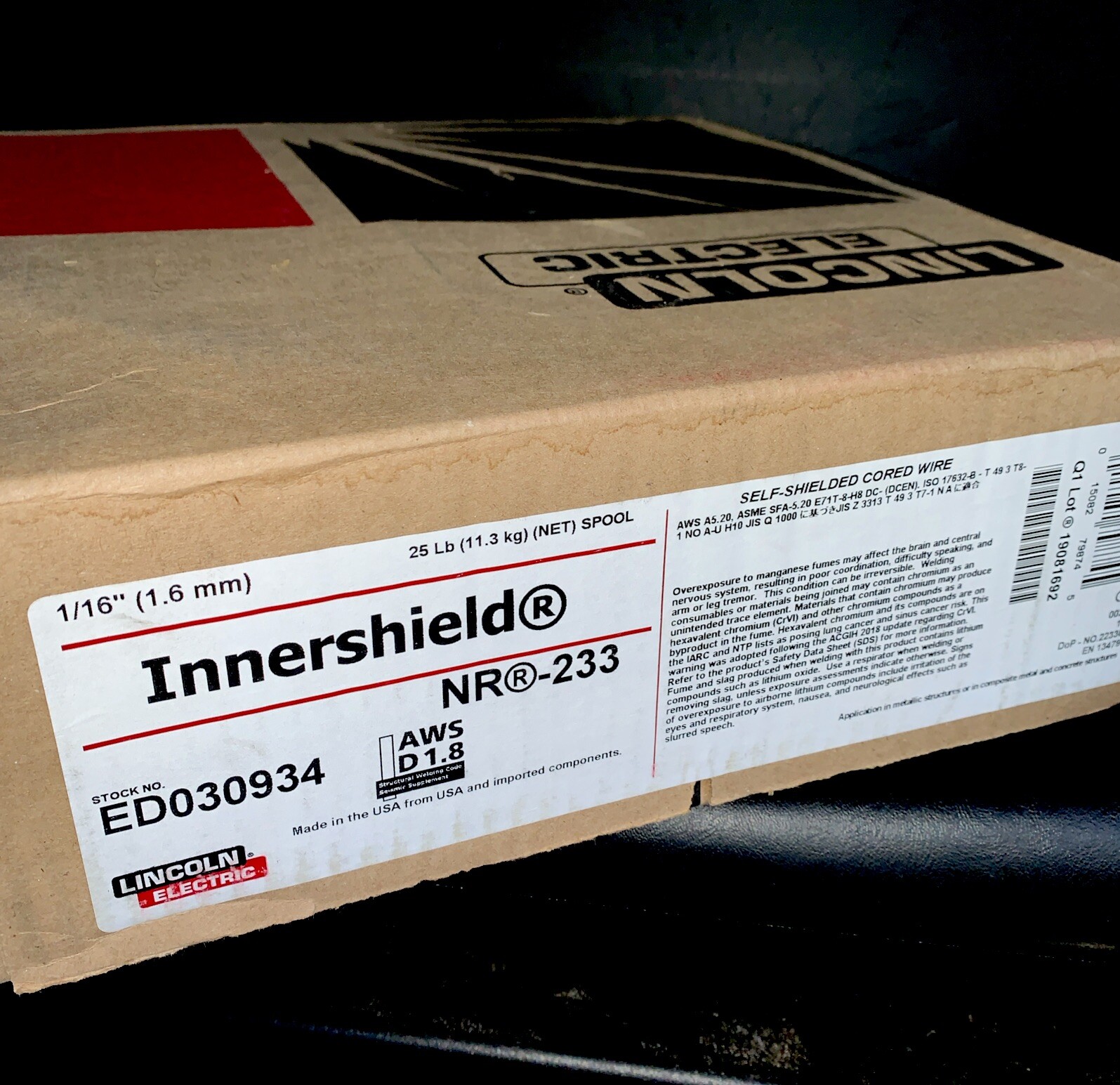 Lincoln Electric NR-233 Innershield Self Shielded Cored Wire 1/16" 1 ...
