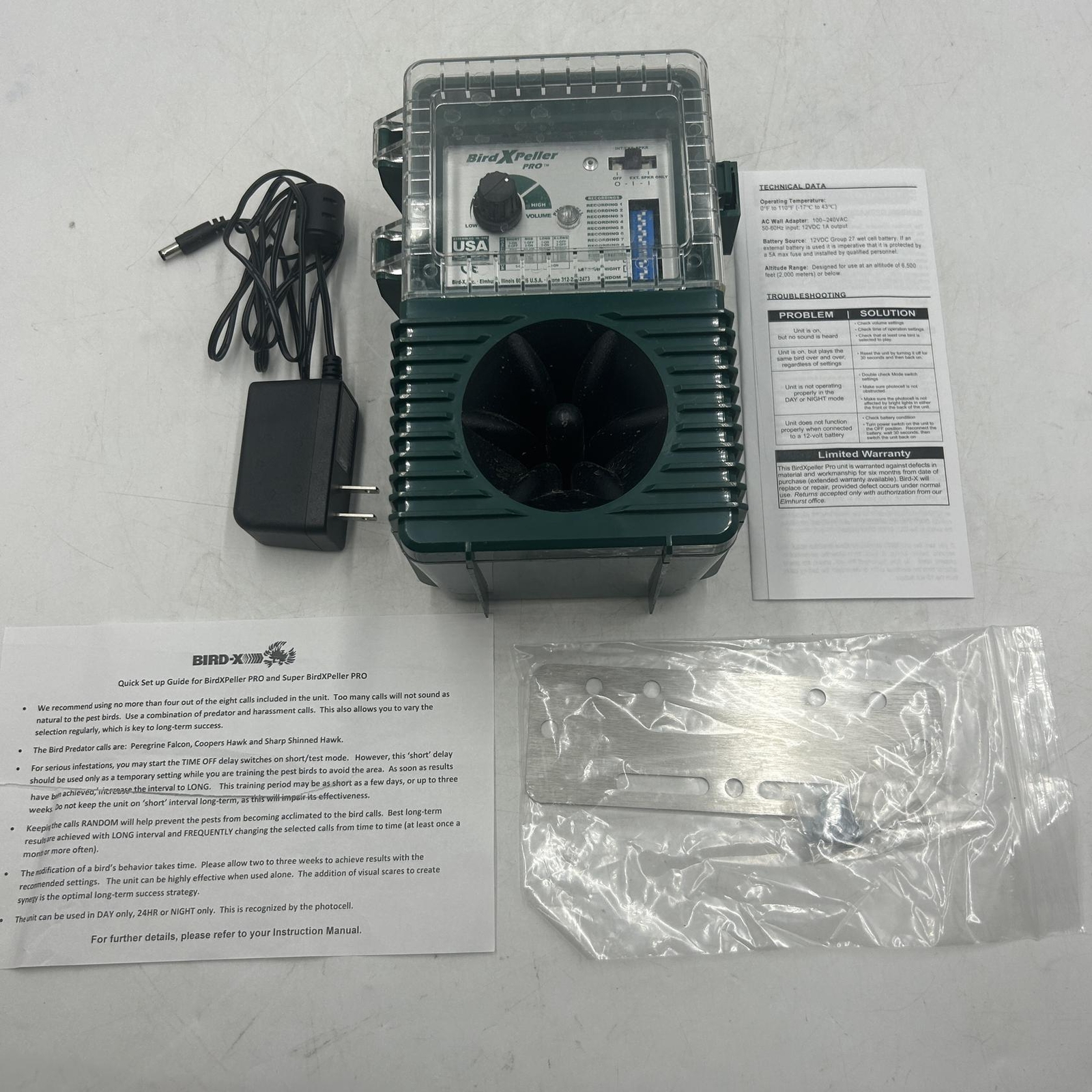 Bird-X BirdXPeller Pro Version 2 Electronic Bird Preventer, 1 Acre, 3-5 ...