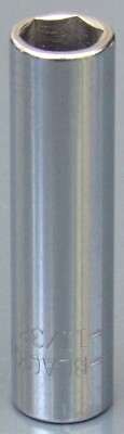 BLACKHAWK TOOLS, 1/4" DRIVE CHROME DEEP SOCKET, 11/32" SAE, 6 PT, #GW ...