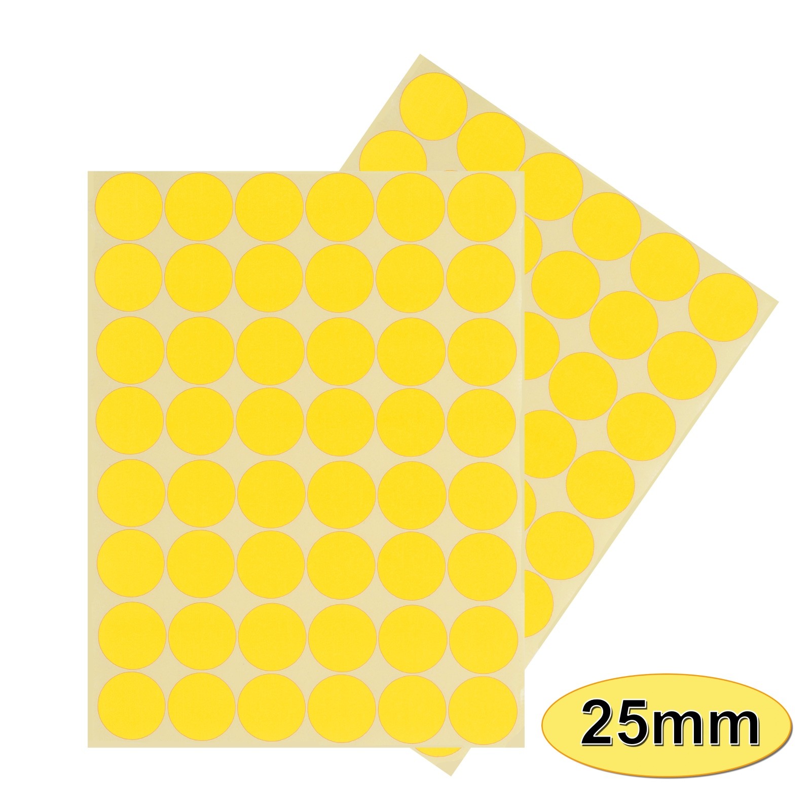 96 x 25mm Coloured DOT STICKERS Round Sticky Adhesive Spot Circles ...