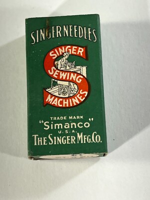 Vintage New Old Stock Box Singer Simanco Sewing Machine Needles 62 x 43 ...