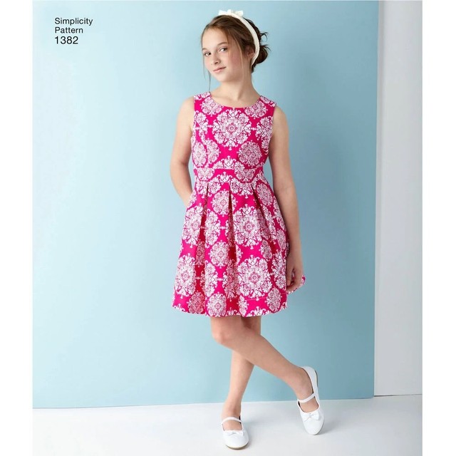 Simplicity Pattern 1382 Girls Plus Dress With Back Variations Sizes 8 1 ...