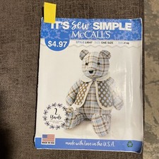 McCall L9547 It's Sew Simple Memory Bear Sewing Pattern for sale online ...