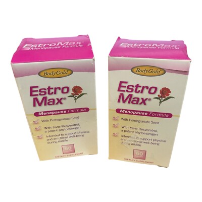 2 TWO Body Gold Estro Max Menopause Formula 60 Capsules per bottle 08/ ...