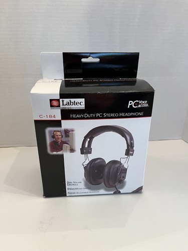 Labtec C-184 PC Stereo/Mono Headphones Dual Volume Control Ear Pads New Open Box | eBay