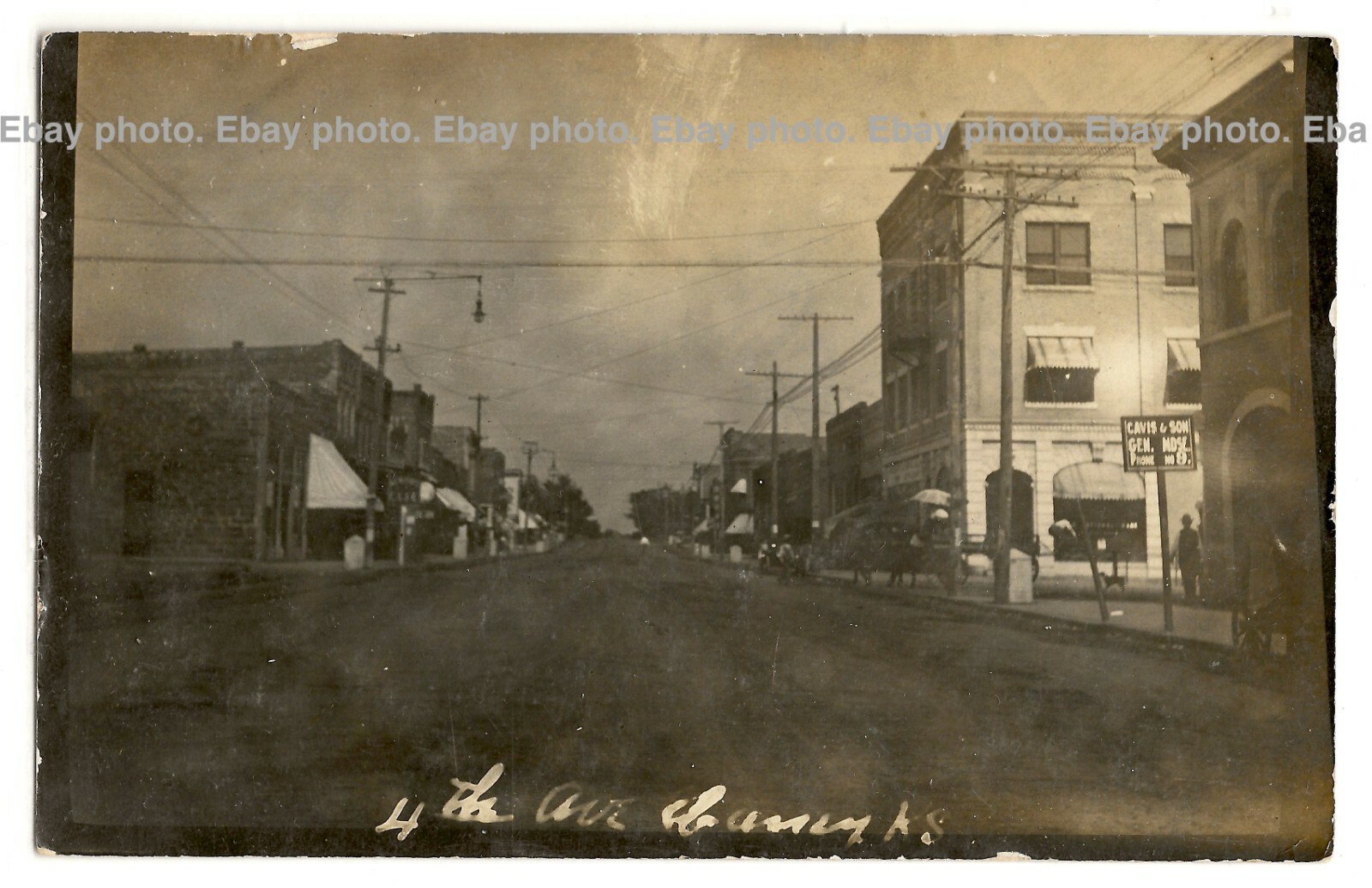 4th Avenue street view, Caney, Kansas; history, photo postcard RPPC ...